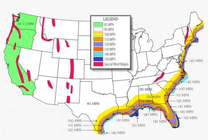 2009 Aashto Wind Map Map Of Usa White Silhouette 1500x937 PNG ...