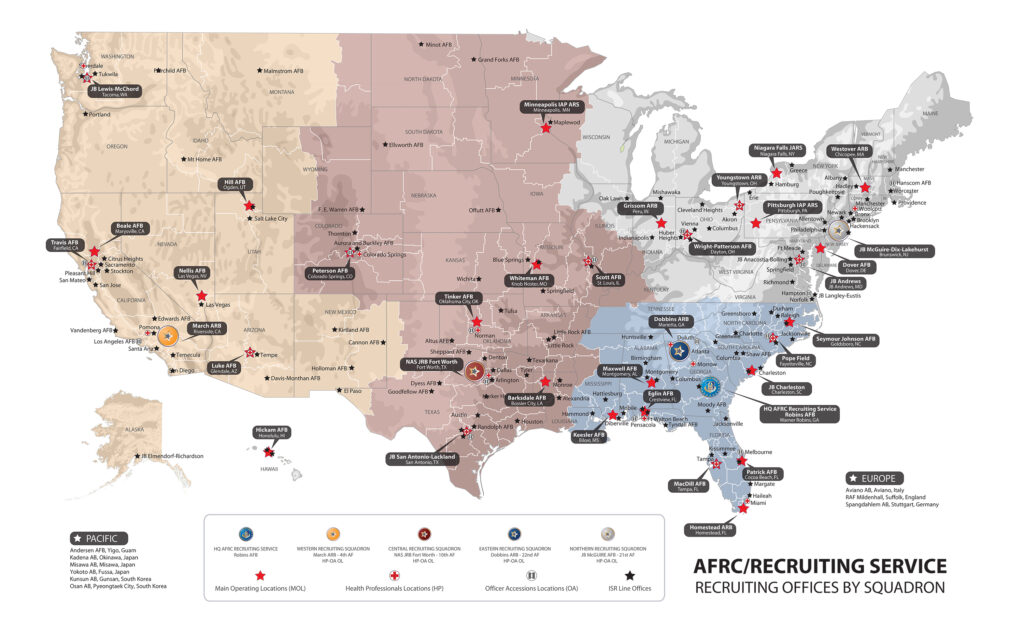 Air Force Base Locations Usa | Printable Map Of USA