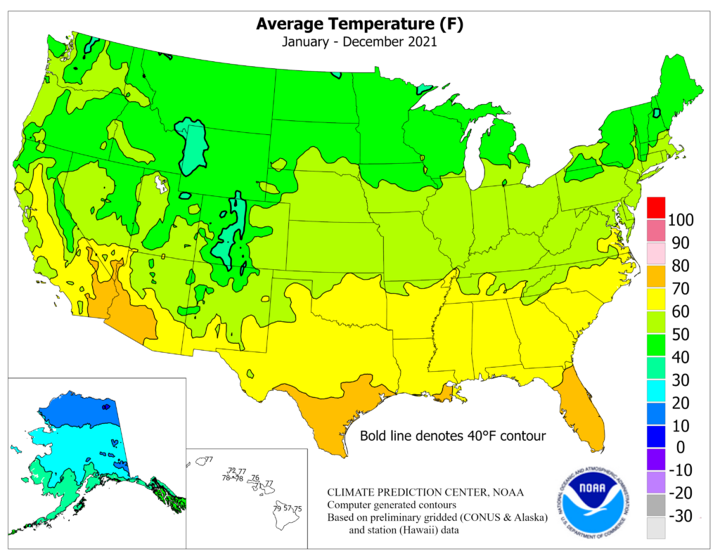 Climate USA Map | Printable Map Of USA