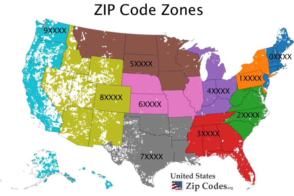 Free ZIP Code Map Zip Code Lookup And Zip Code List | Printable Map Of USA
