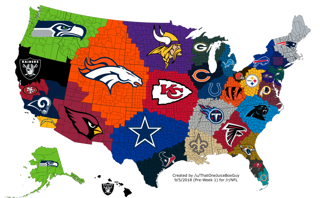 Nfl Teams USA Map | Printable Map Of USA