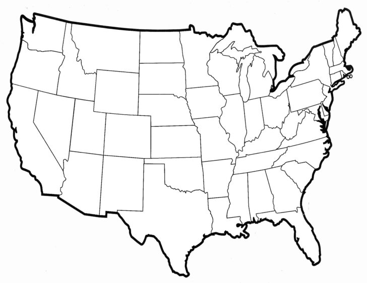 Large Blank Us Map Worksheet Printable ClipArt Best | Printable Map Of USA