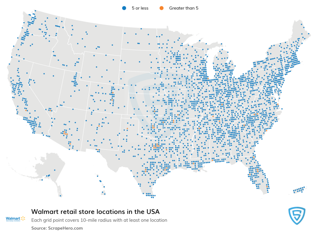 Map Of Walmart Locations In USA | Printable Map Of USA