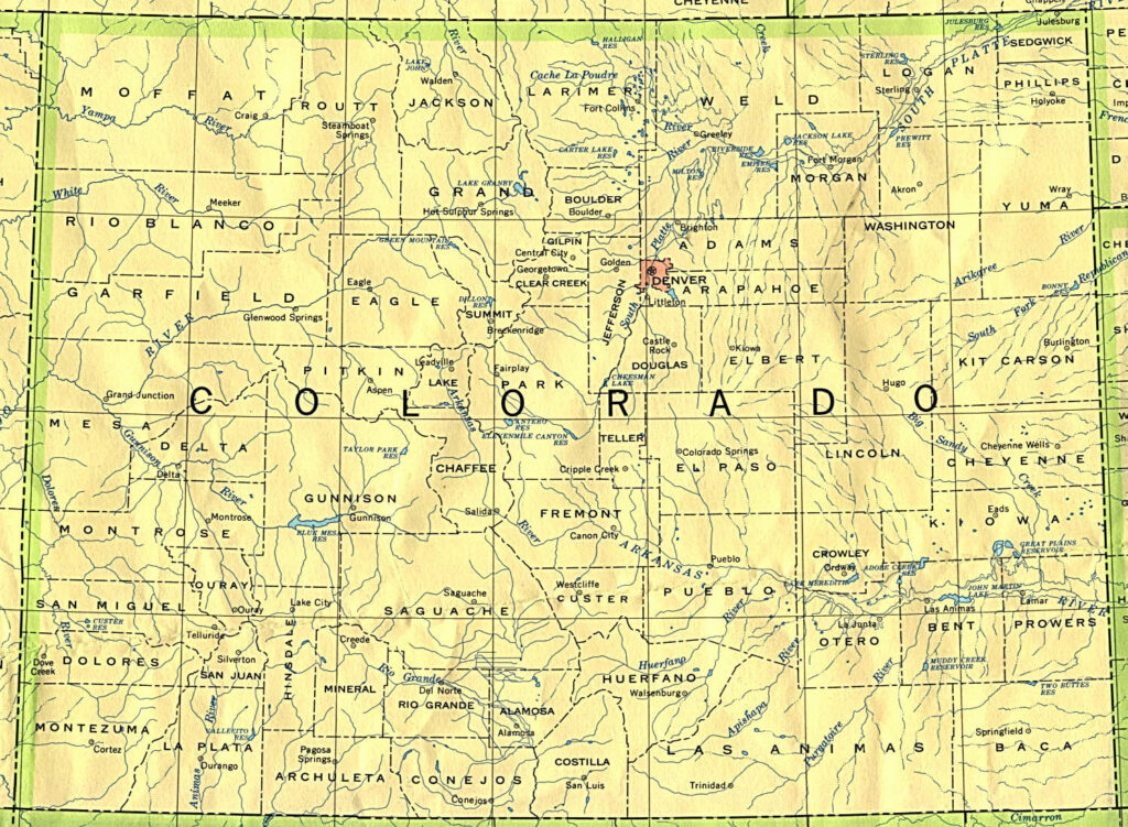 Map Of Colorado Overview Map Worldofmaps Online Maps And | Printable ...