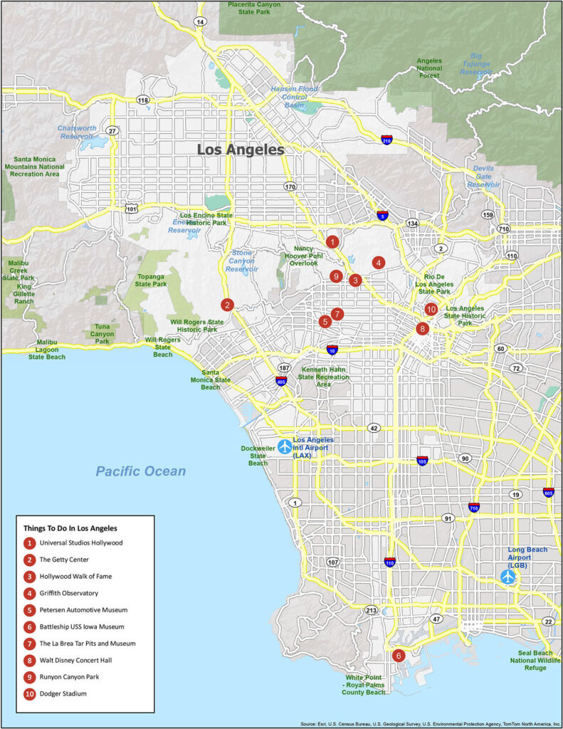 Map Of Los Angeles California GIS Geography | Printable Map Of USA