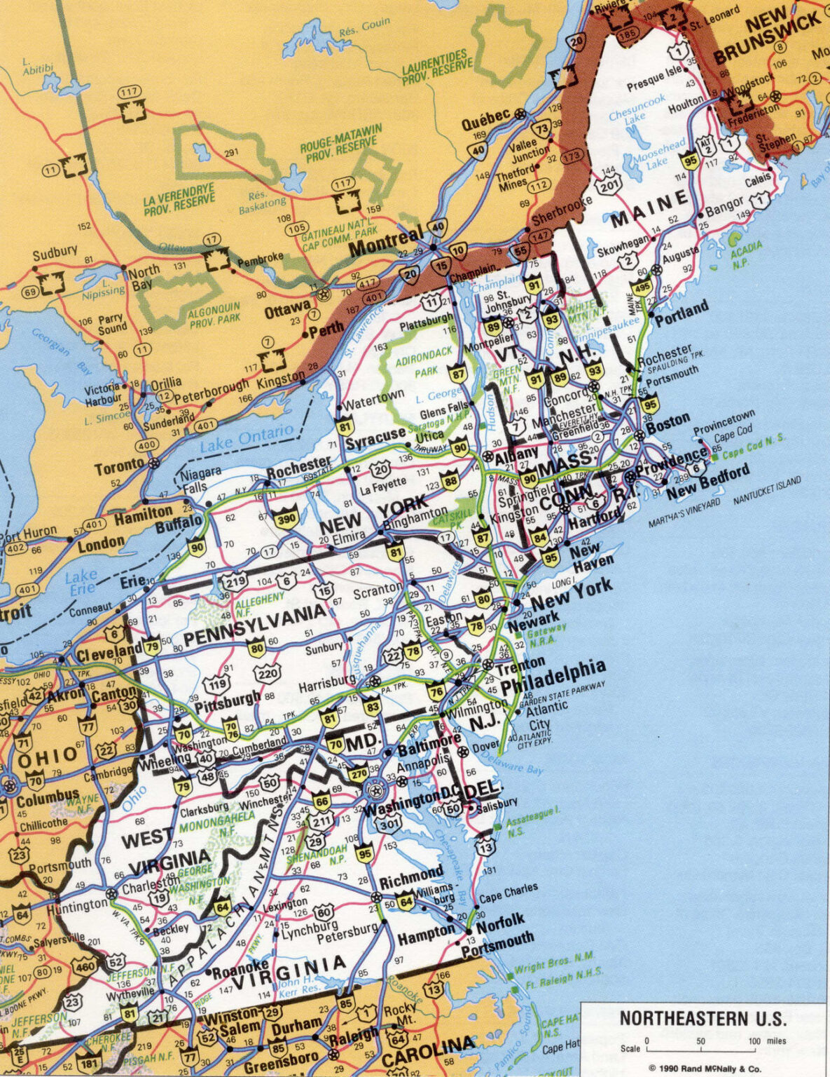Northeastern USA Map | Printable Map Of USA