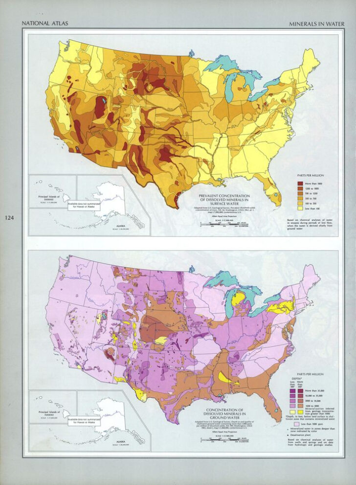 Minerals In Water Map In The US Map Cartography Draw | Printable Map Of USA