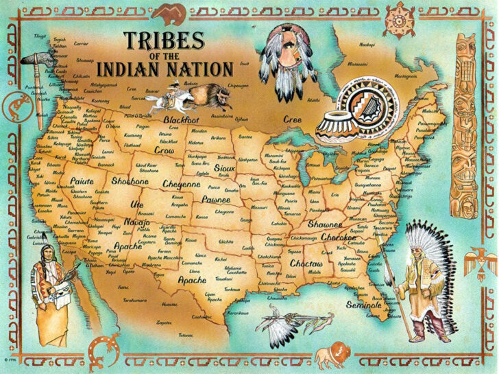 Native American Tribal Map Native American Map Native American ...