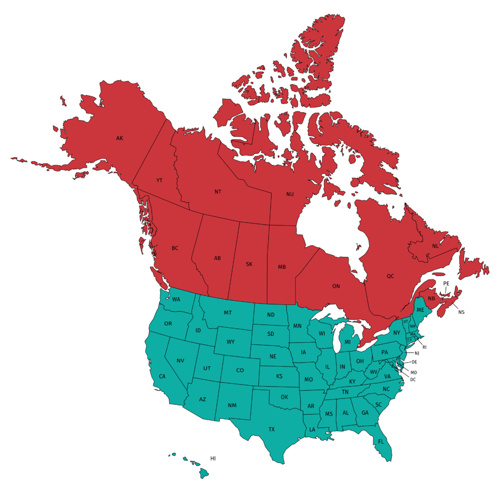 Map Of USA With Canada | Printable Map Of USA