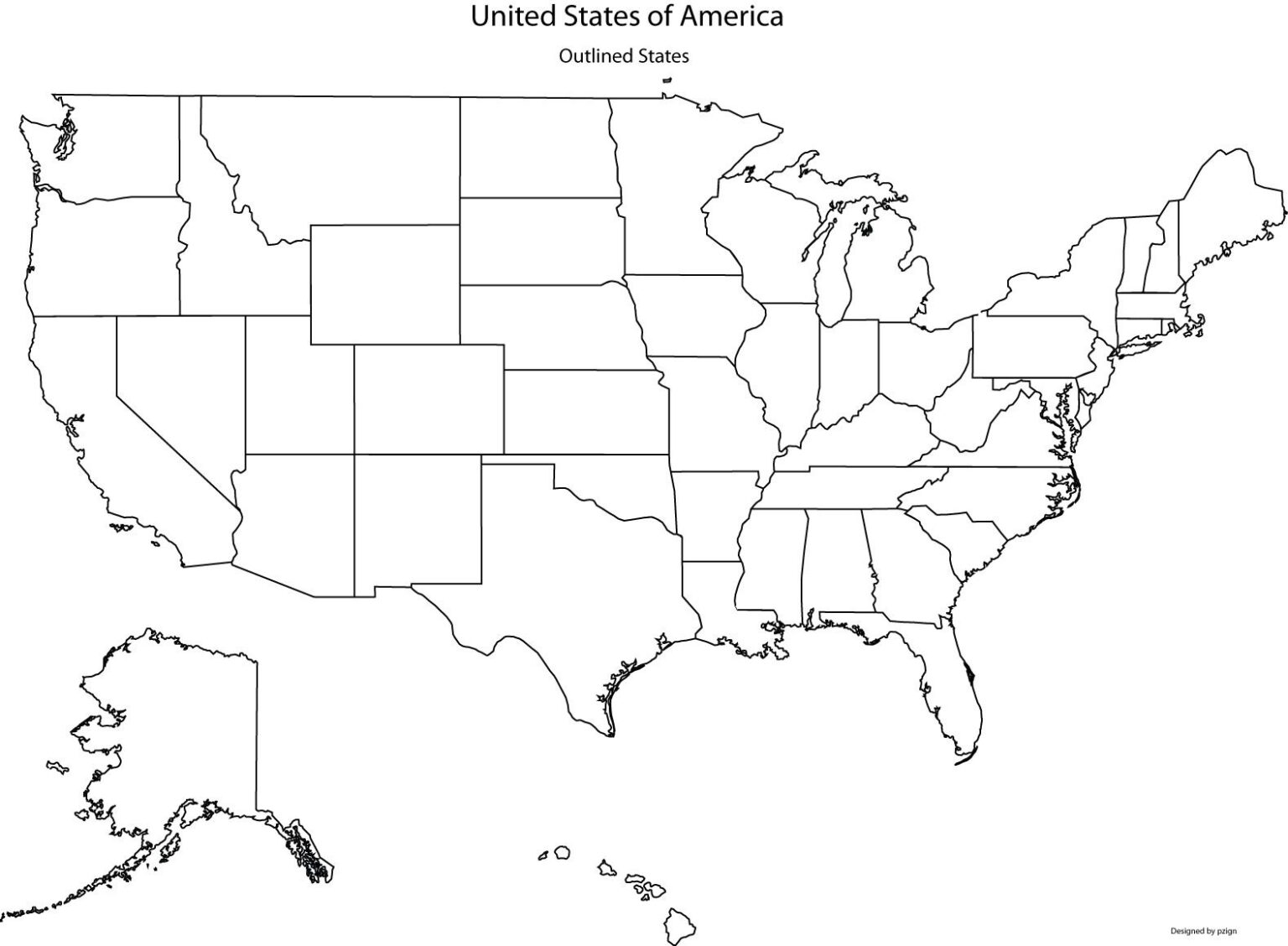 USA Map Without Labels | Printable Map Of USA