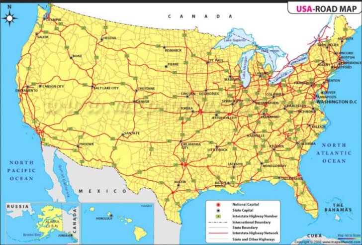 Us Highway Maps With States And Cities Printable Map | Printable Map Of USA