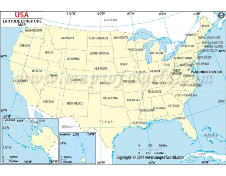 US Map With Latitude And Longitude Latitude And Longitude Map Usa ...