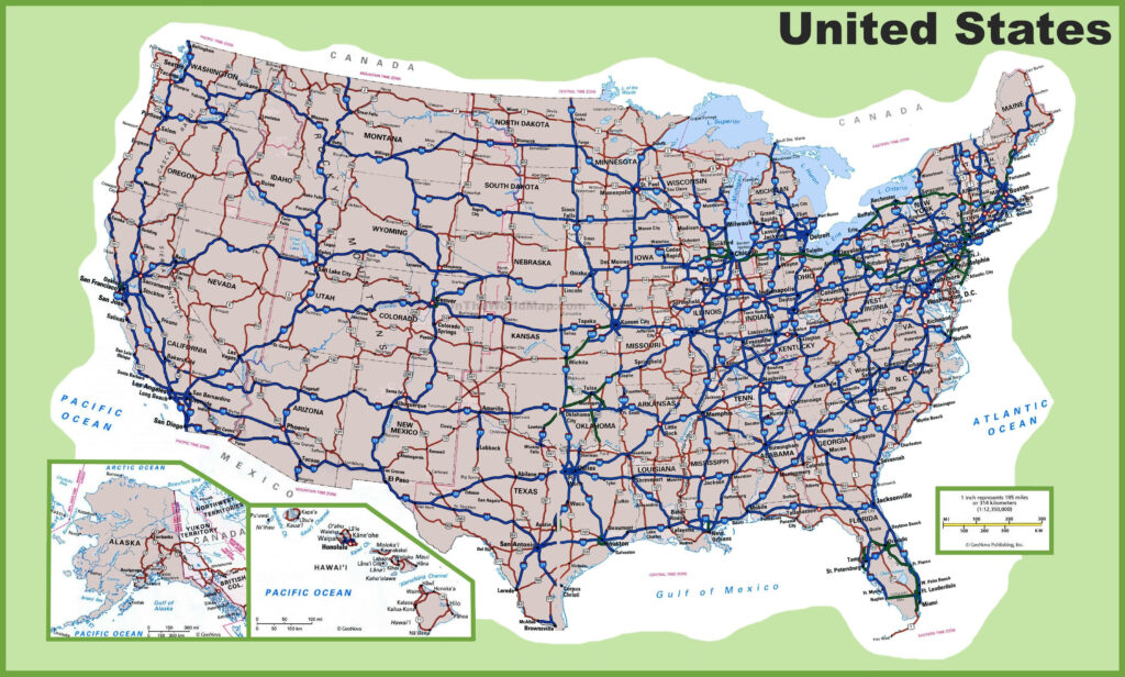 USA Road Map Usa Road Map Interstate Highway Map Highway Map ...