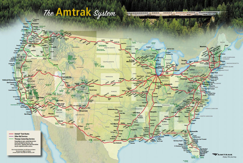Amtrak System Map | Printable Map Of USA