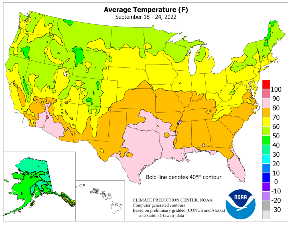 Average Temperature Map USA | Printable Map Of USA