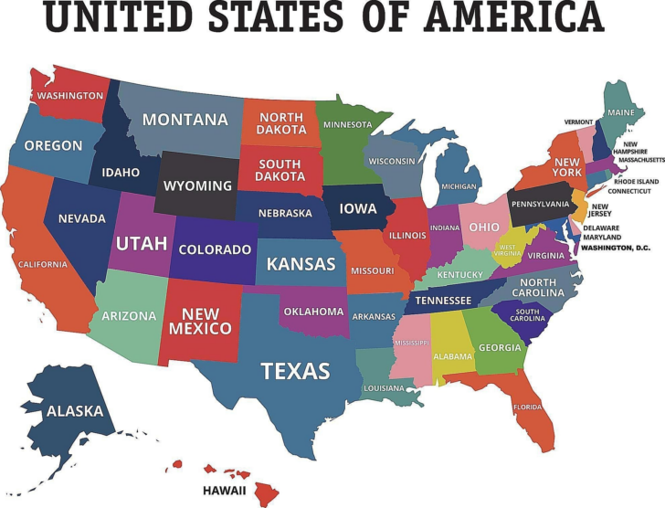 Free Printable Labeled Map Of The United States Free Printable ...