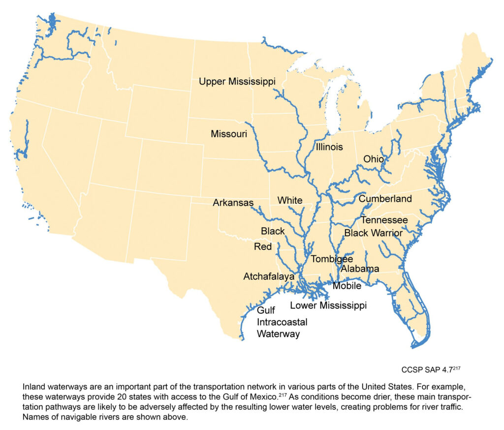 Waterways Map USA | Printable Map Of USA