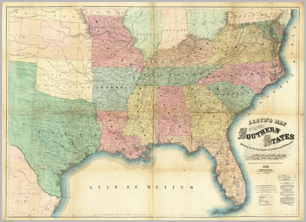 Lloyd S Map Of The Southern States David Rumsey Historical Map ...