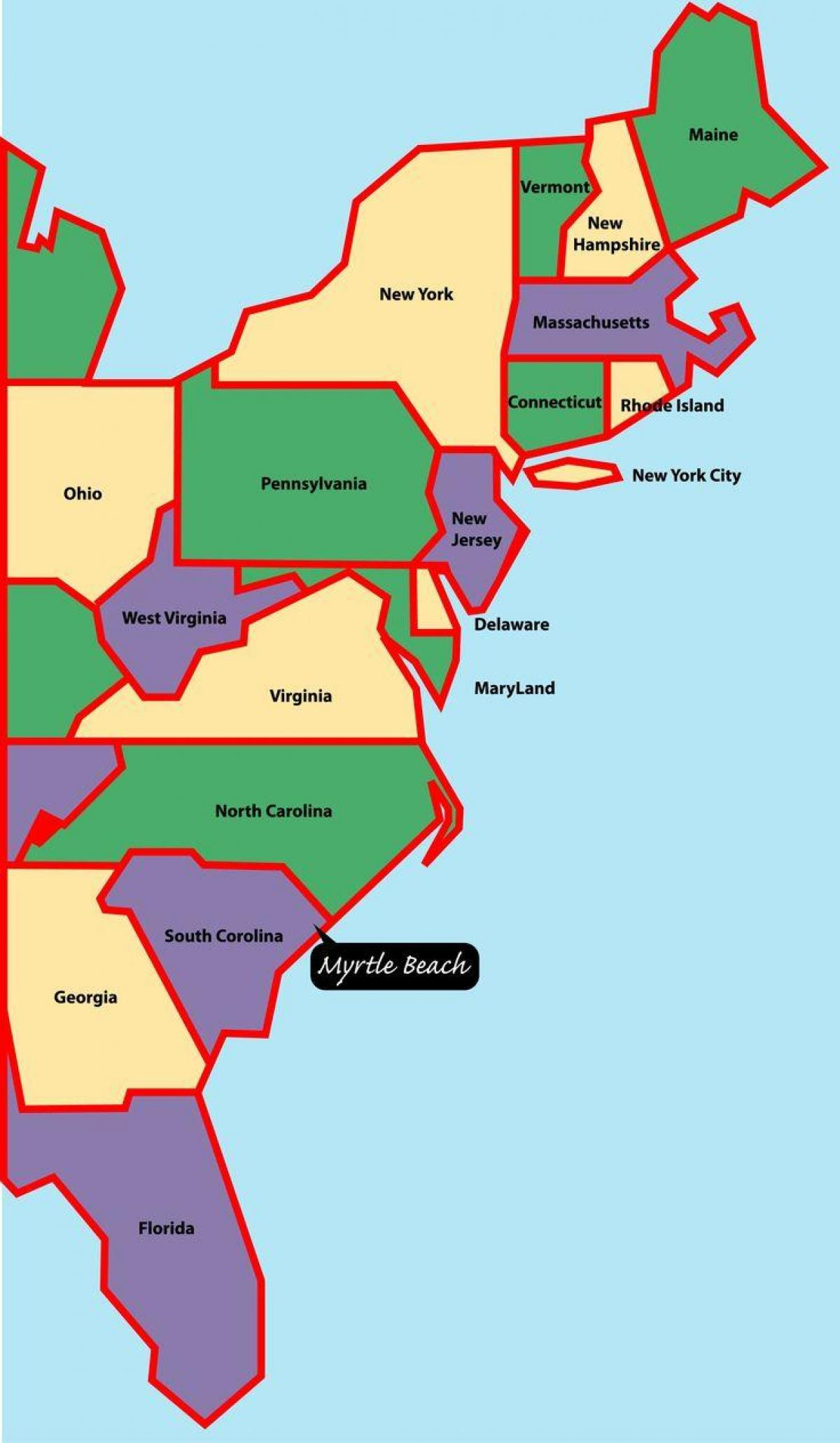 USA East Coast Map States Printable Map Of USA USA East Coast Map States Printable Map Of USA