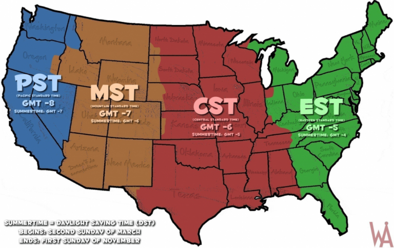 Printable Map Of Us Time Zones Usa Time Zone Map New Printable ...