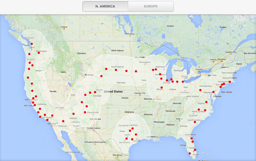 Tesla Has Supercharger Routes Up Down Around The US Map | Printable Map ...