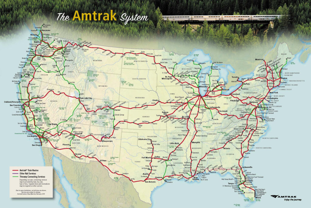 Amtrak Train Map USA | Printable Map Of USA