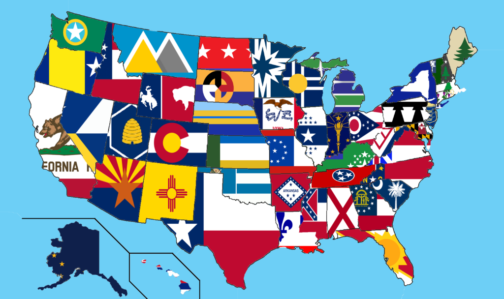 USA Map Flag | Printable Map Of USA