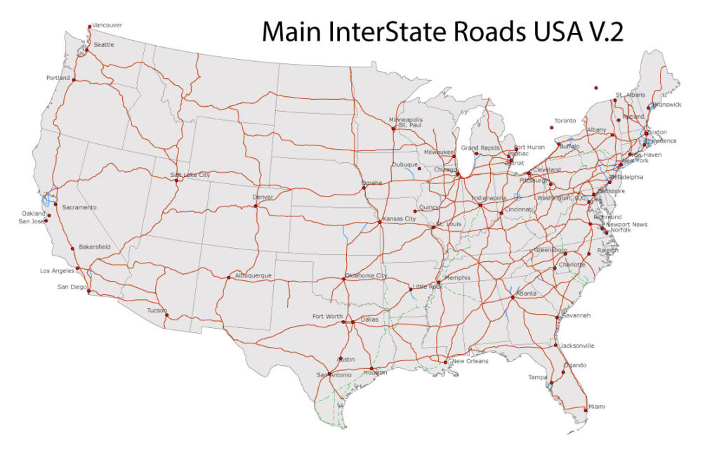 Free Printable Highway Map Se USA | Printable Map Of USA