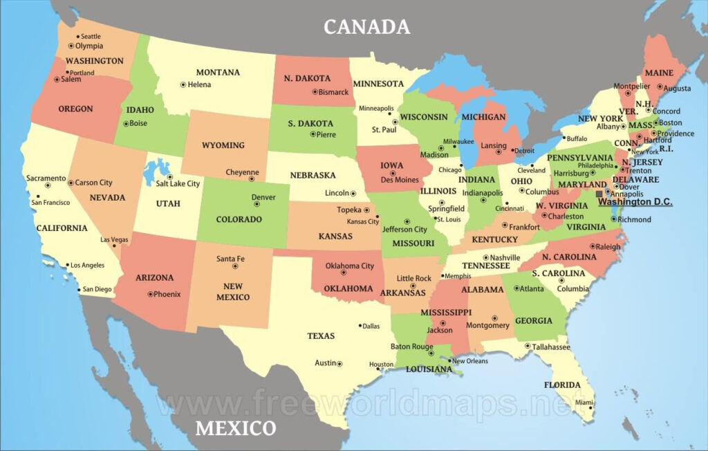 Free Large Printable USA Map | Printable Map Of USA
