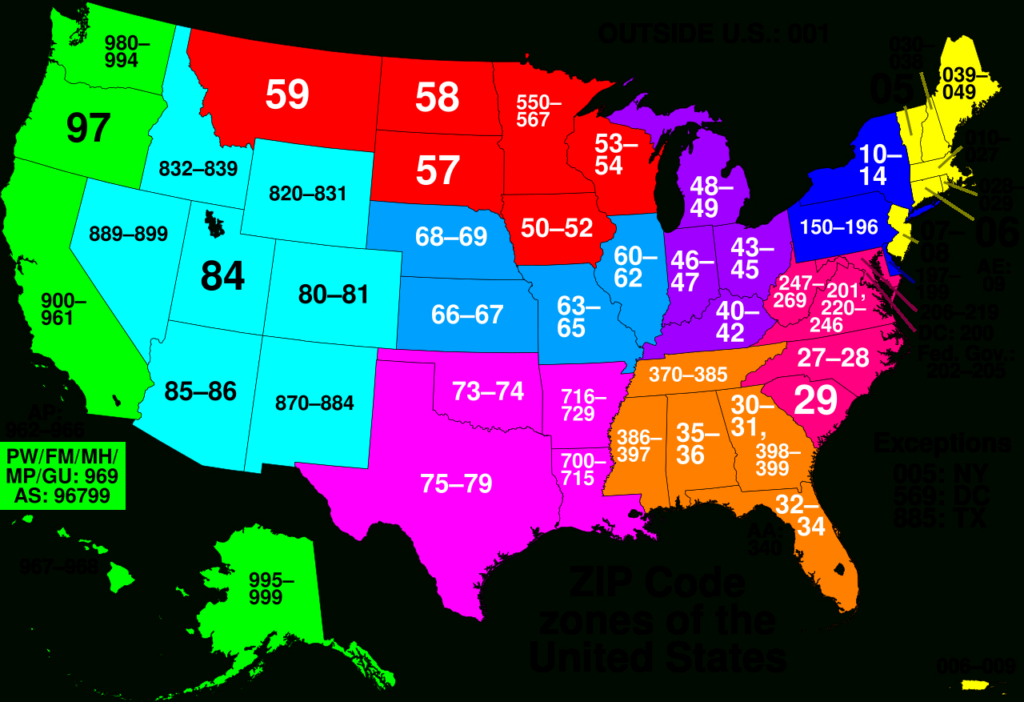 File:zip Code Zones.svg - Wikimedia Commons Intended For Area Codezones ...