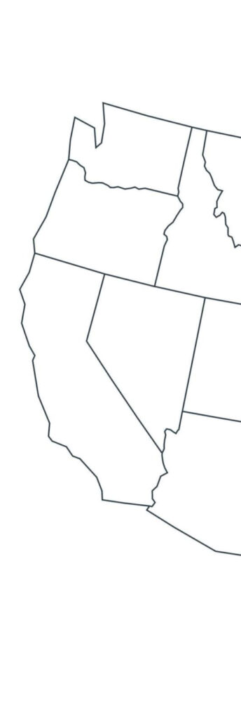 Western USA States Printable Map Blank | Printable Map Of USA