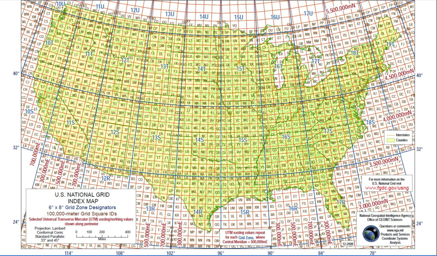 USA Map With Latitude And Longitude Lines | Printable Map Of USA
