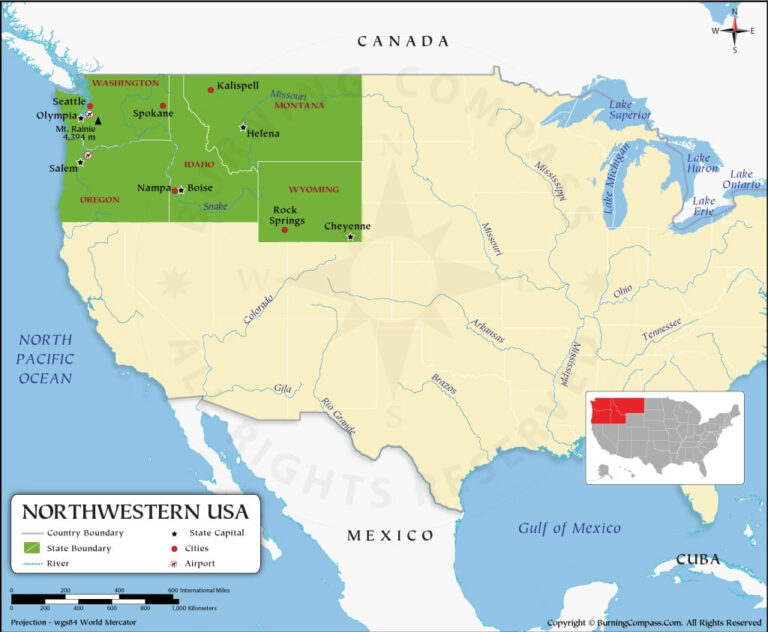 County Map Of Pacific Northwest USA | Printable Map Of USA